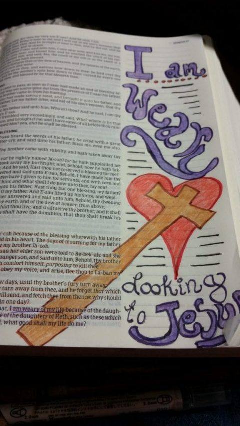 Examples of Bible Journaling Art - His Unmeasured Grace