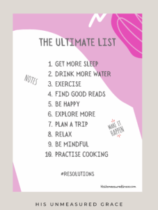 The Ultimate List - His Unmeasured Grace
